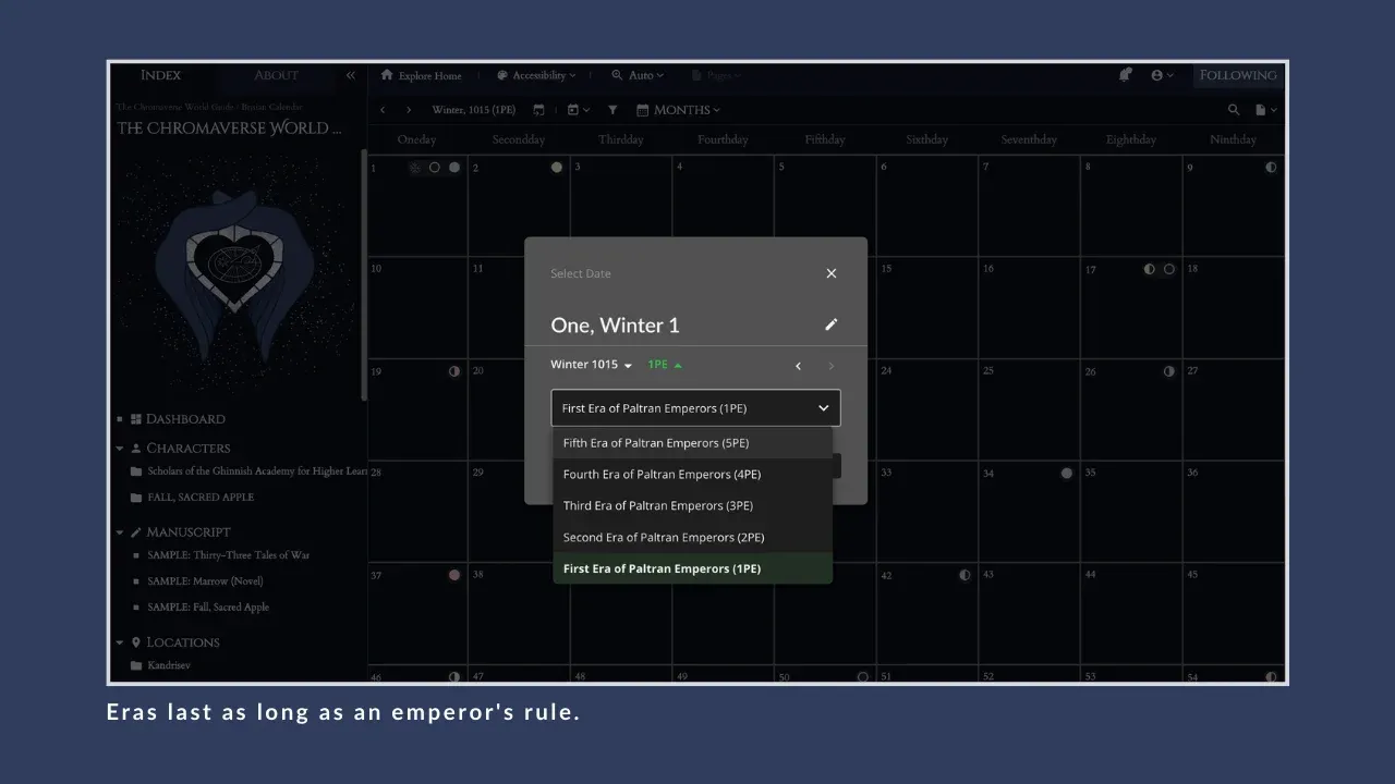 Making Time: A Fantasy Calendar Case Study