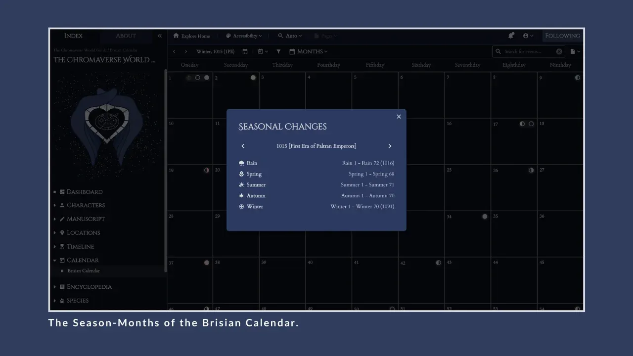 Making Time: A Fantasy Calendar Case Study