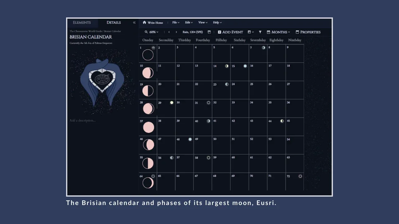 Making Time: A Fantasy Calendar Case Study
