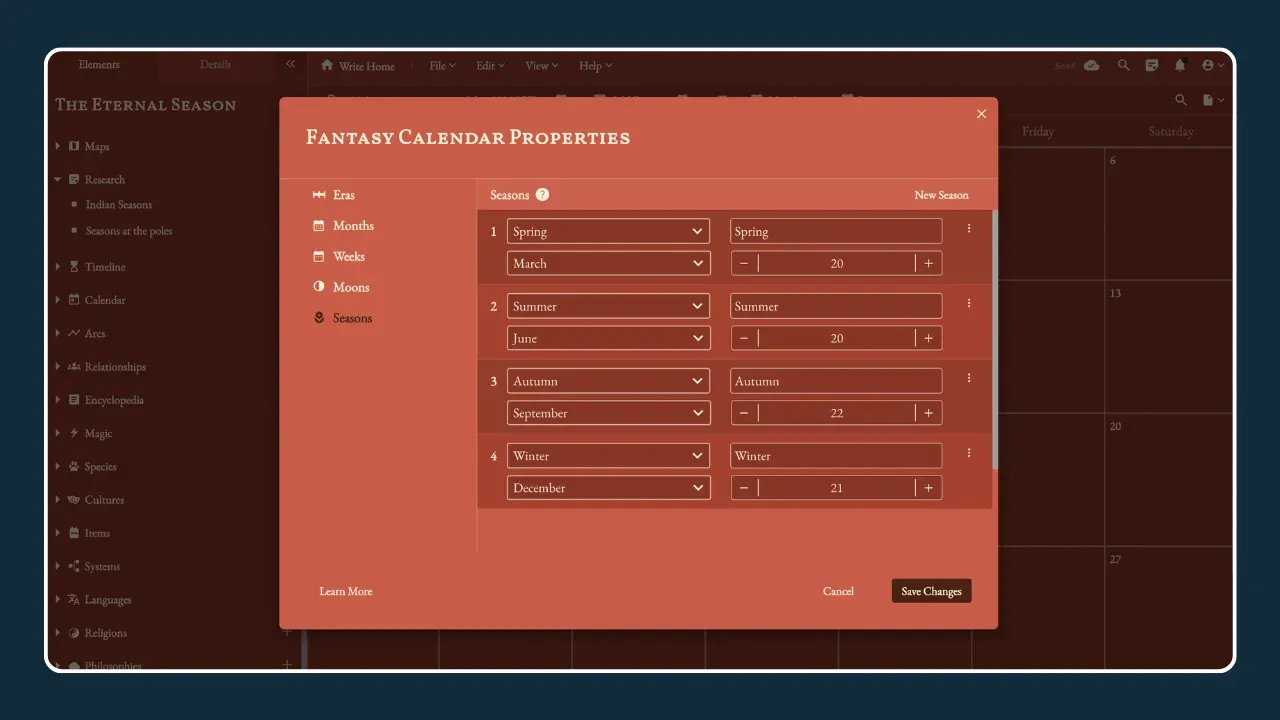 A Comprehensive Guide to Fantasy Calendar Seasons